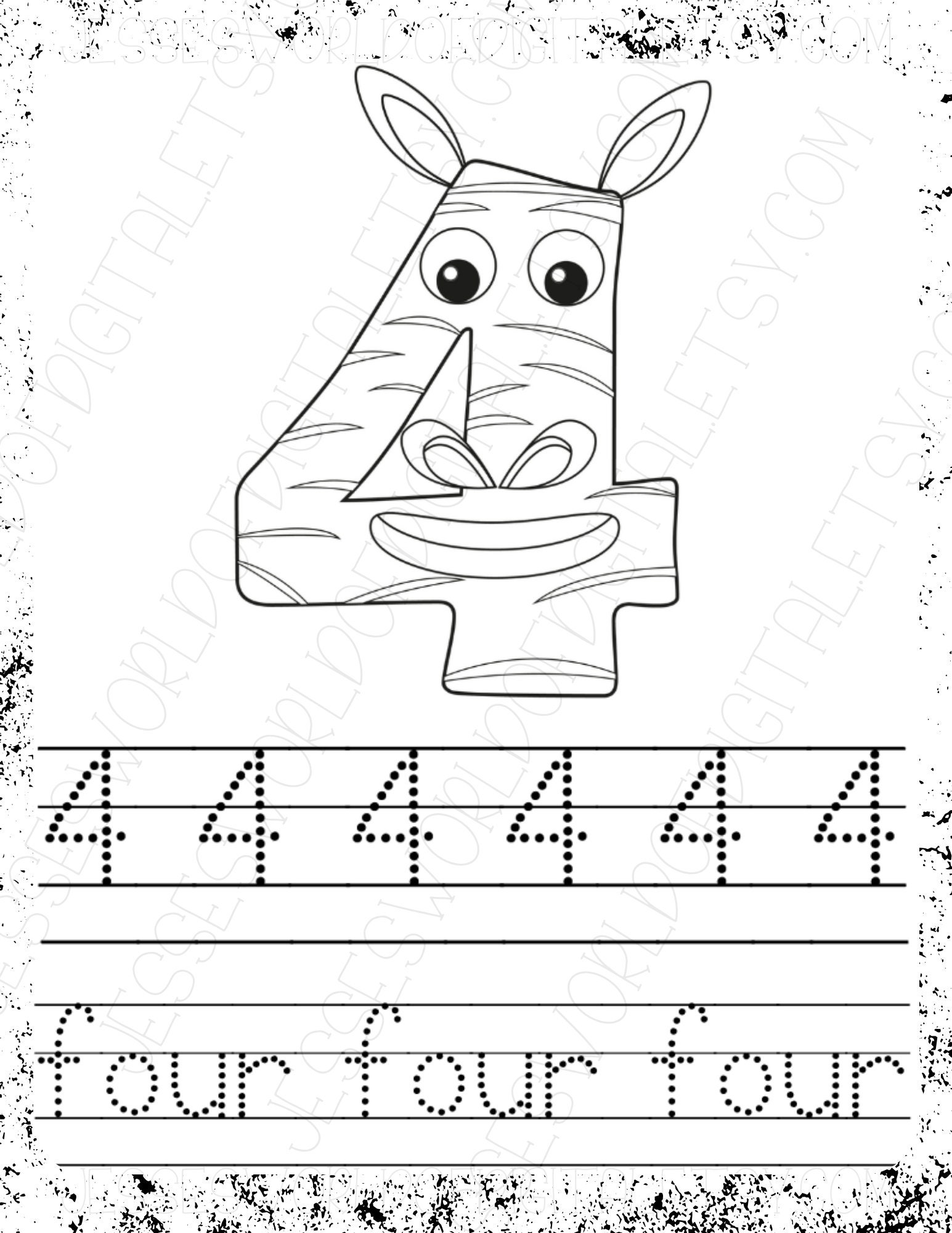 Number Color and Trace, Count Worksheet, Color Number Worksheet, Number ...