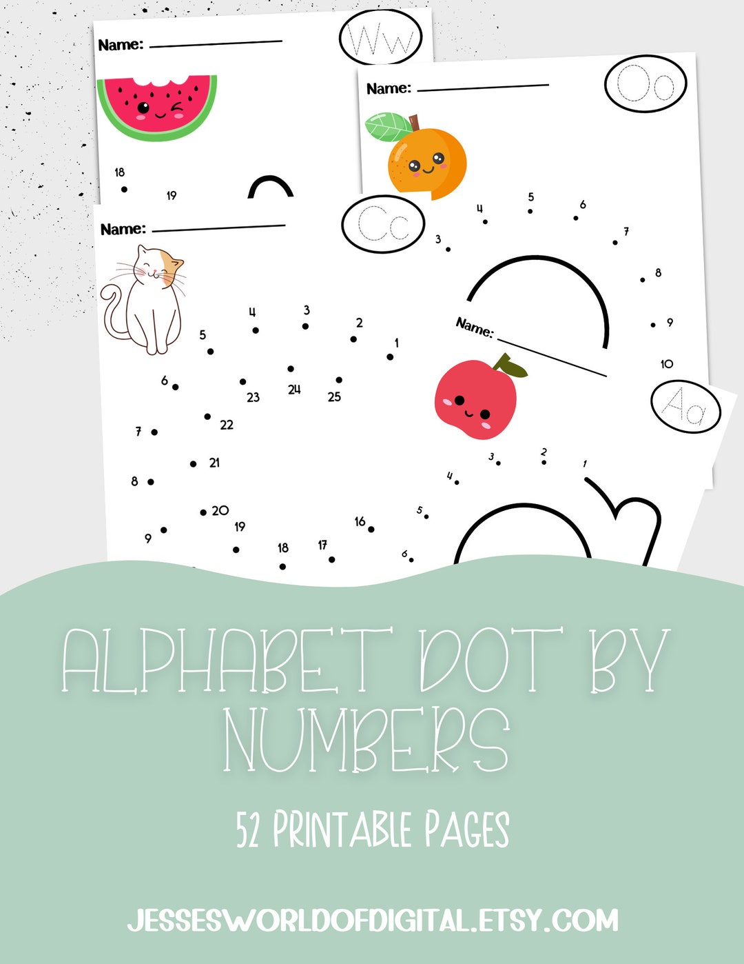 Alphabet Dot by Numbers Worksheet, Alphabet Worksheets, Dot by Numbers ...