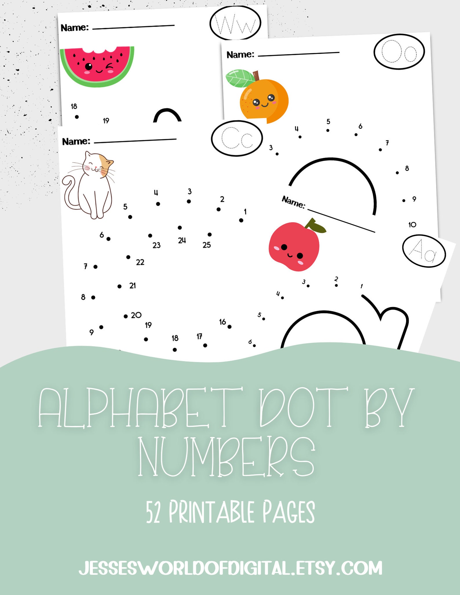 Alphabet Dot by Numbers Worksheet, Alphabet Worksheets, Dot by Numbers ...