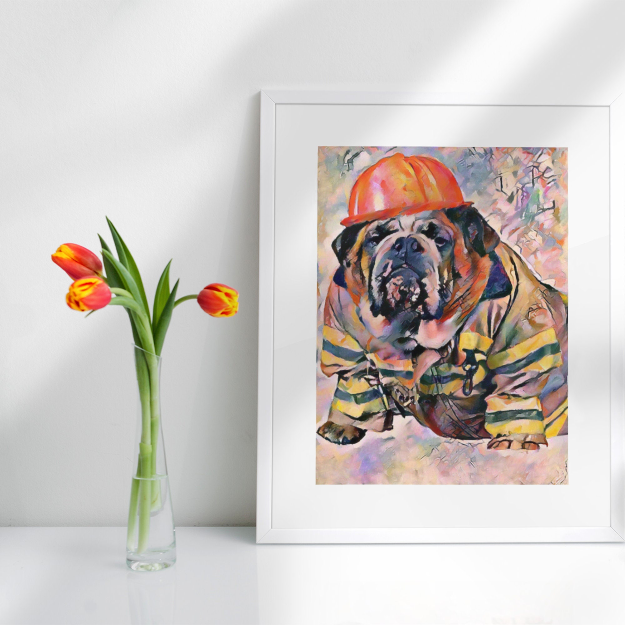Abstract Construction Dog Digital Wall Art Dog Wall Art Dog - Etsy
