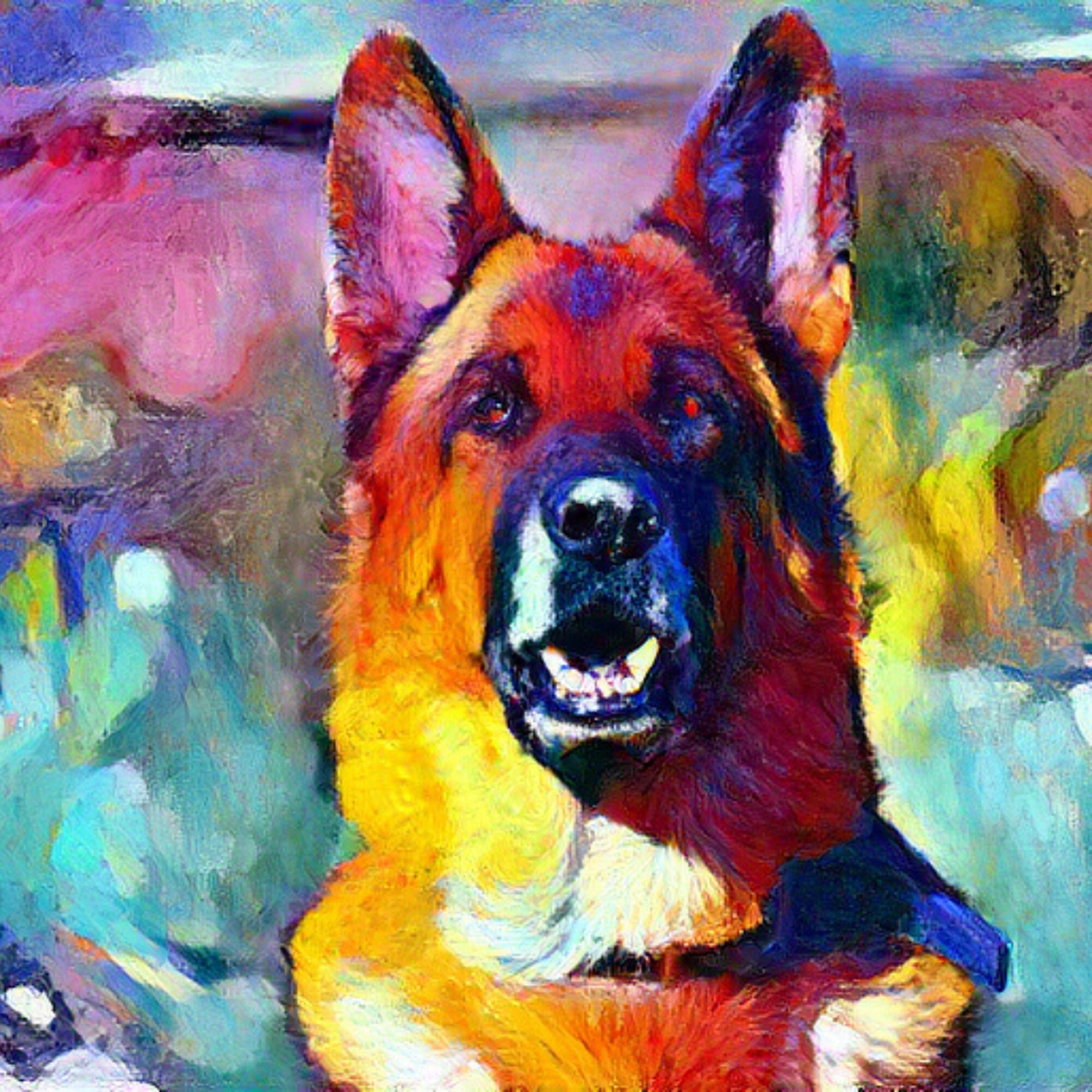 German Shepherd Abstract Wall Art Dog Prints Fun Prints Dog - Etsy