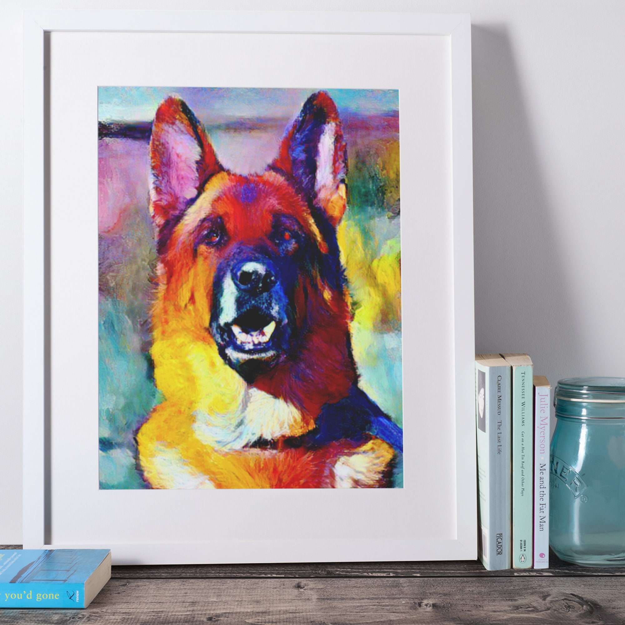 German Shepherd Abstract Wall Art Dog Prints Fun Prints Dog - Etsy