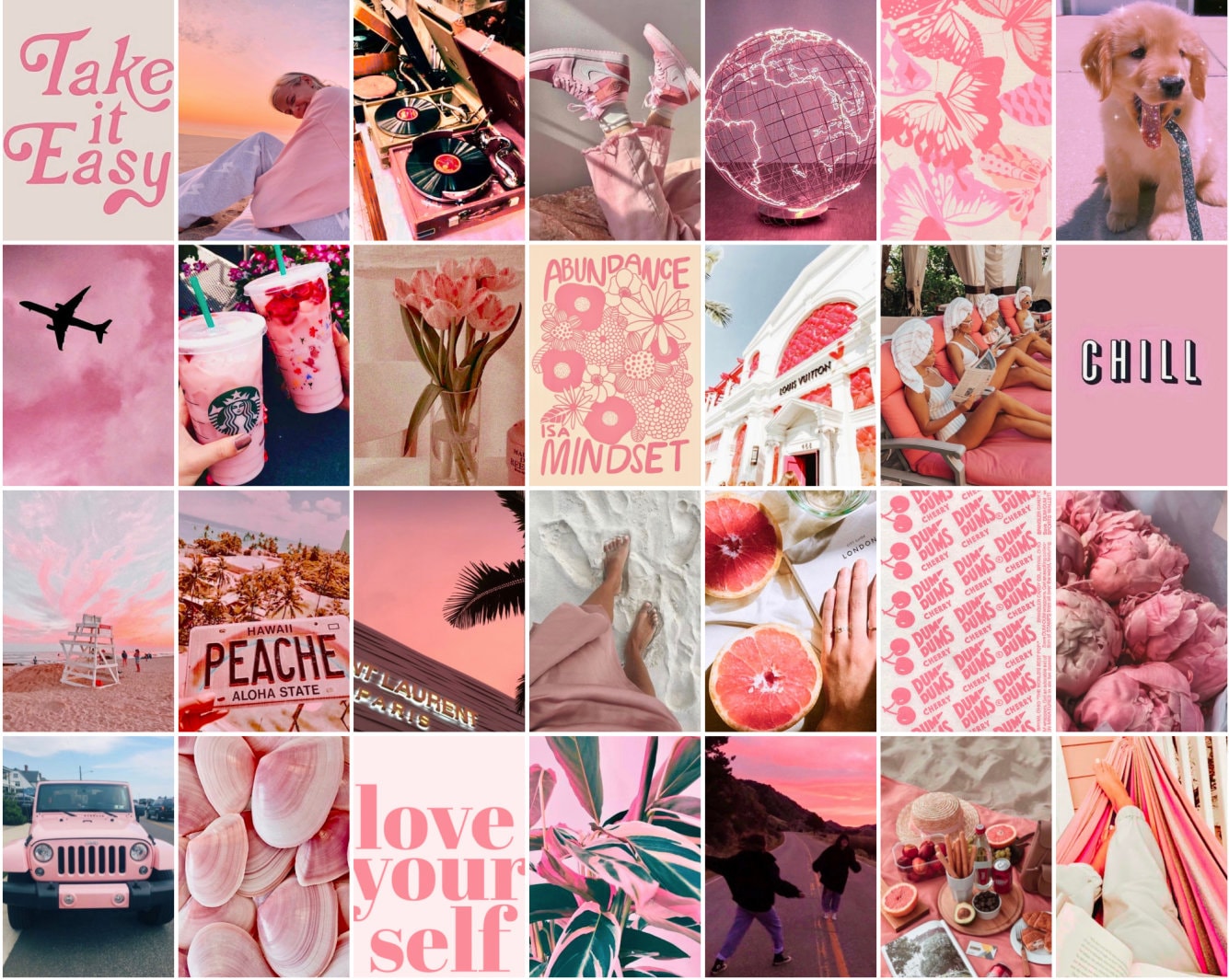 Nuevo kit de collage rosa positivo de verano 56 | Etsy