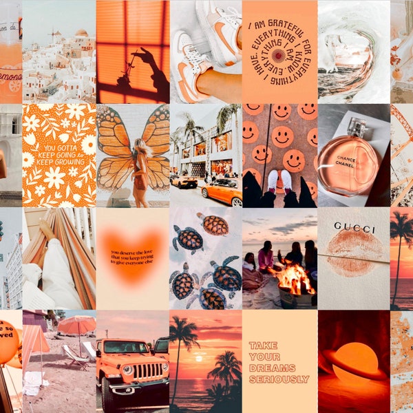 Orange Wall Collage - Etsy