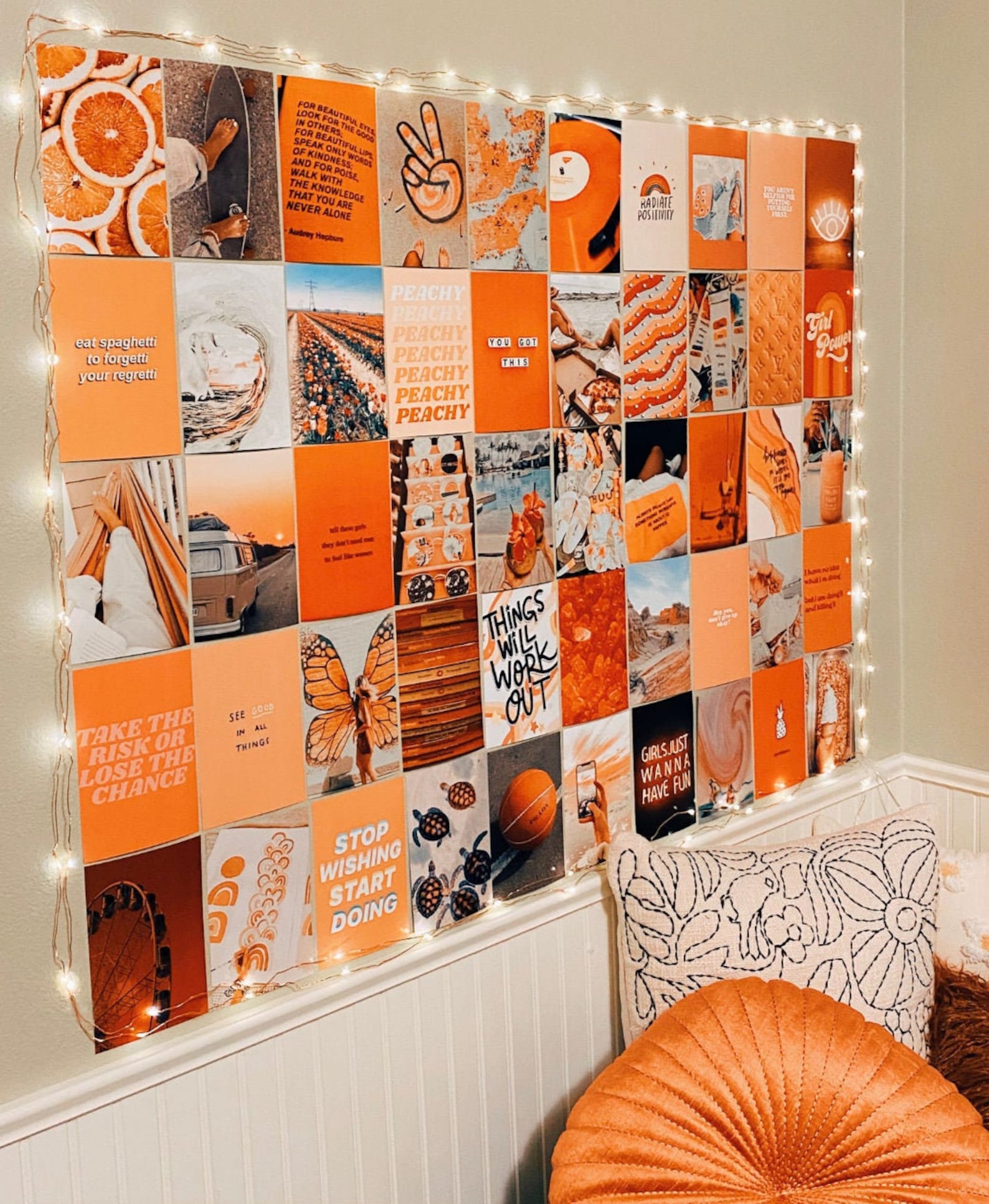 Trendy Orange Collage Kit Wall Collage Orange Teen Etsy