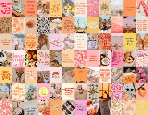 BESTSELLING Trendy Boho Collage Kit 50/100 Images Wall - Etsy