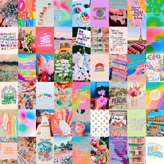 NEW 60 Pc Trendy Colorful Collage Kit Wall Collage - Etsy