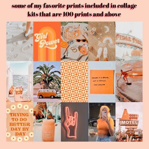 Dreamy Orange Collage Kit ~ Positivity, Collage Kit, Wall Collage, Dorm ...