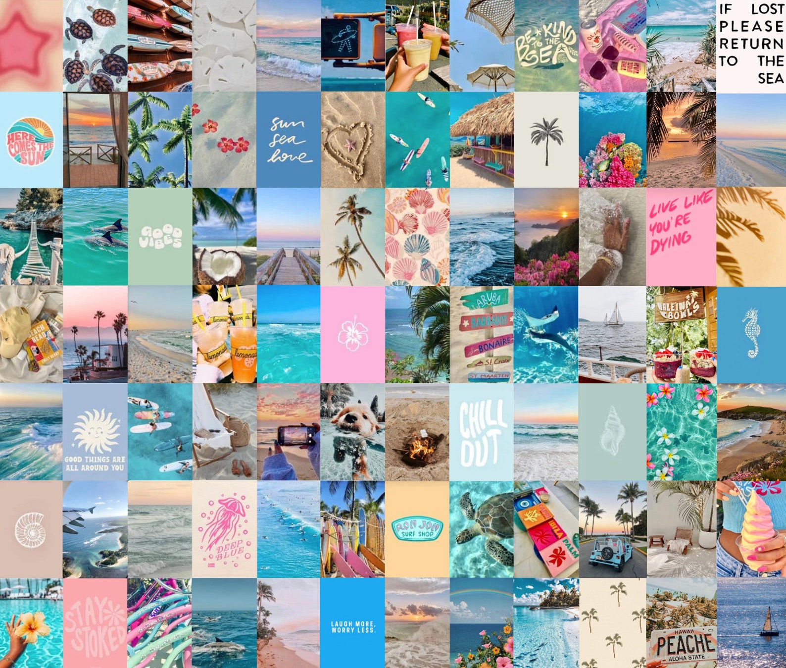 NEW Trendy Ocean Lover Collage Kit Beach, Sea, Island, Wall Collage ...