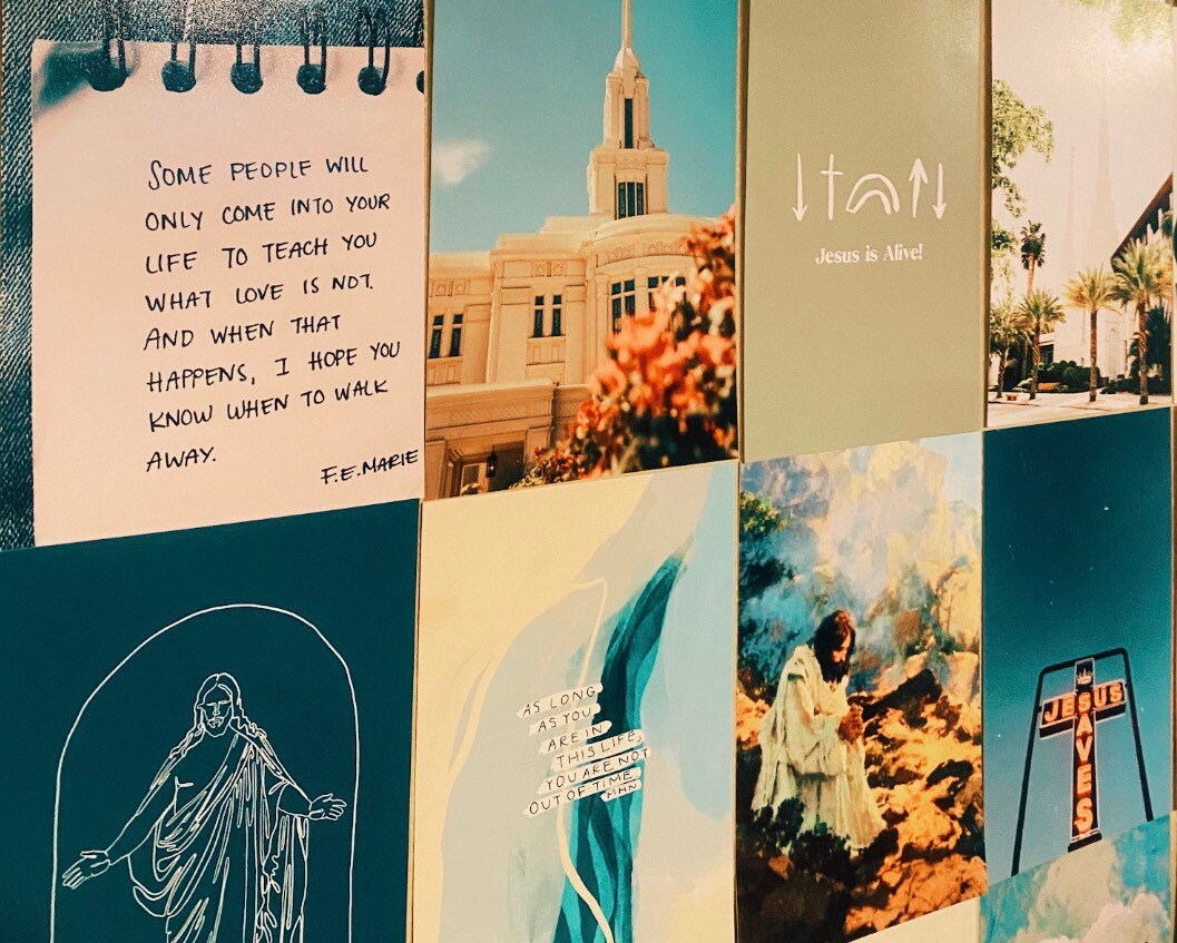 50 Image LDS GIRL Collage Kit Wall Collage Green/blue | Etsy New Zealand