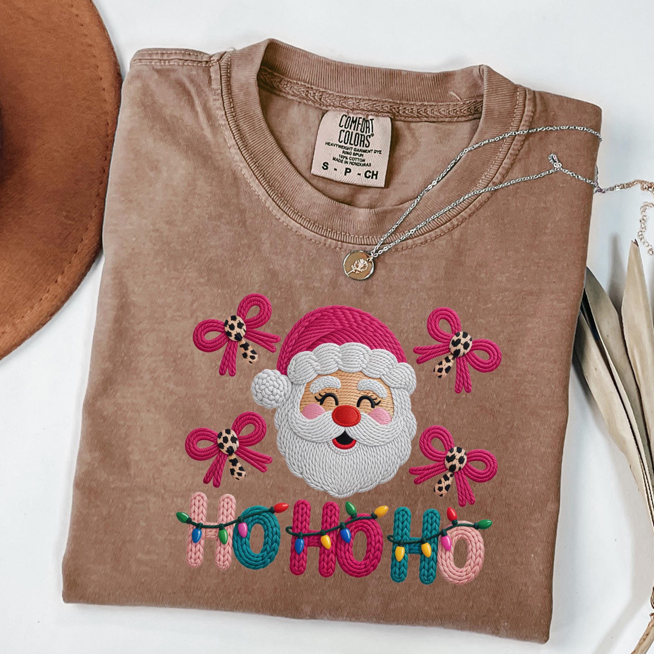 Chunky Knit Santa Claus PNG, Faux Yarn Santa Design, Coquette Christmas ...