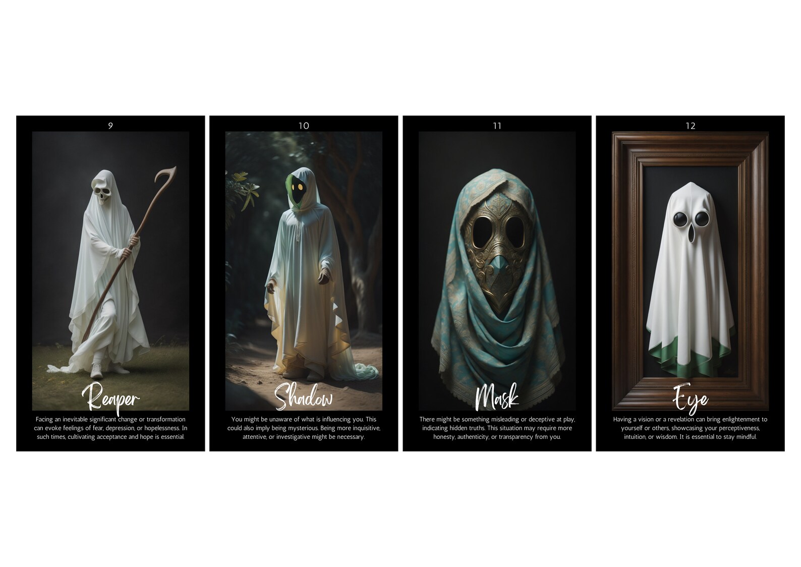 24 Ghost Oracle Printable Cards Receive Ghost Messages Paranormal Gift ...