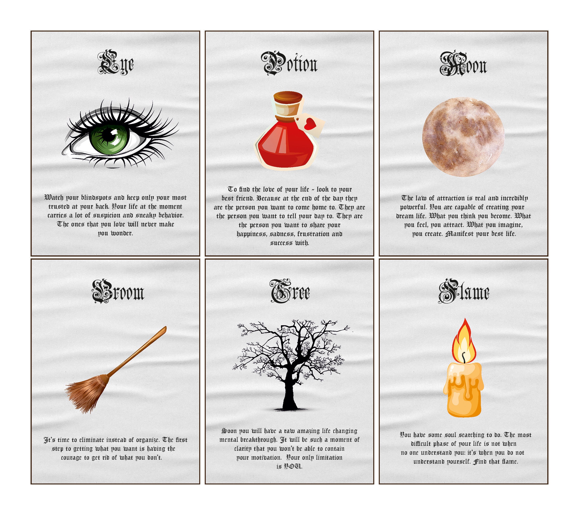 Destiny Cards - 18 Rare Printable Oracle Deck - Etsy