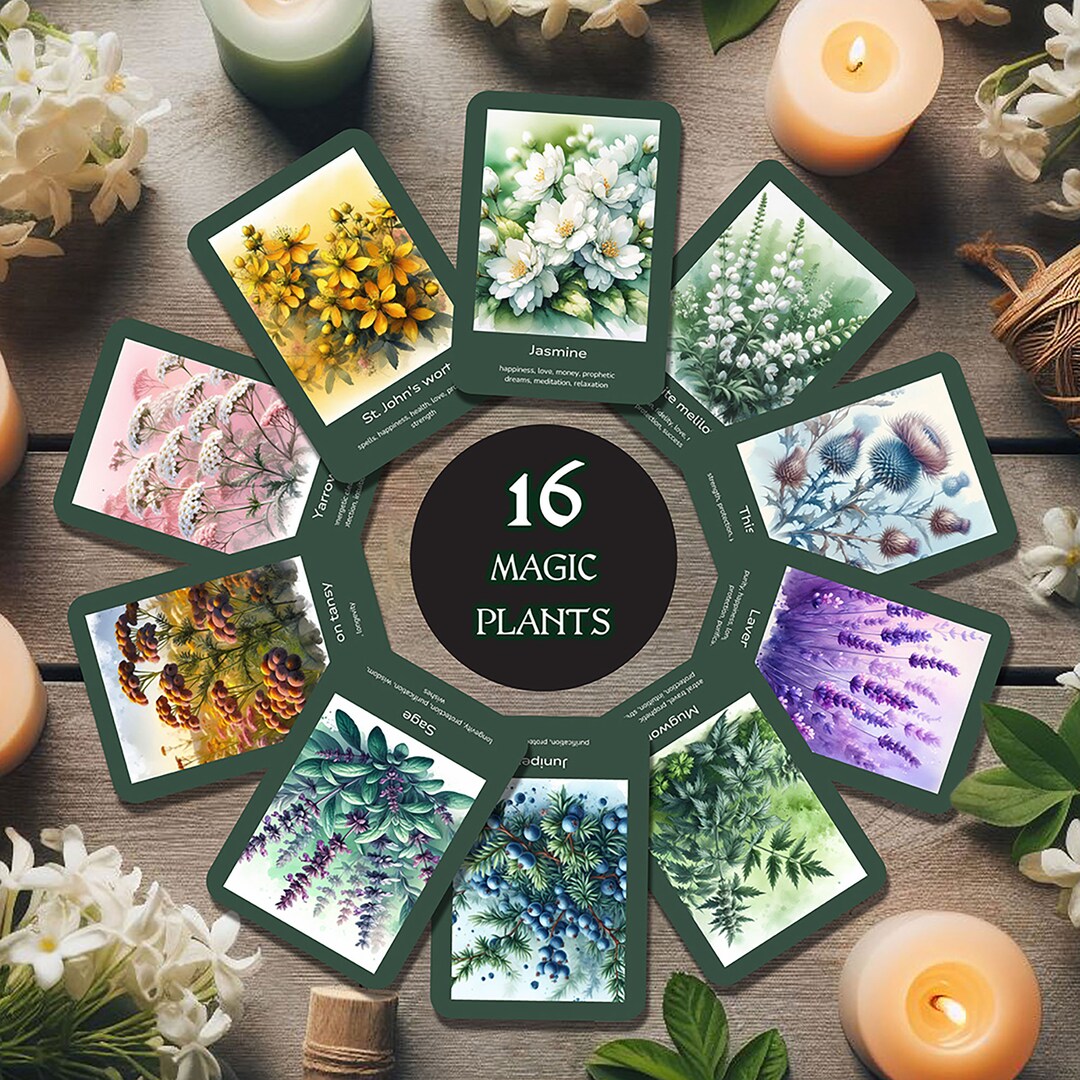 16 Enchanted Magic Plants Cards - Witchy Spell Casting Tools - Etsy