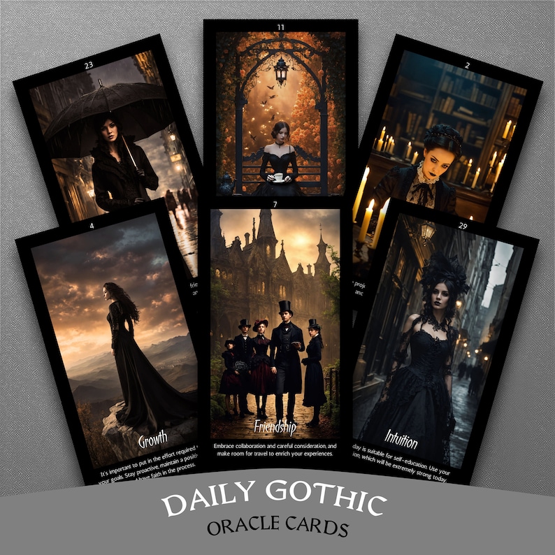 Daily Gothic Divination Cards - 32 Unique Oracle Messages - Etsy