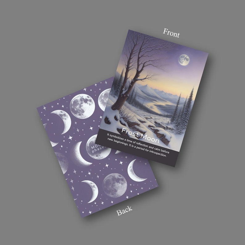 Printable Moon Cards 24 Moon Phases Oracle Deck Instant Download - Etsy
