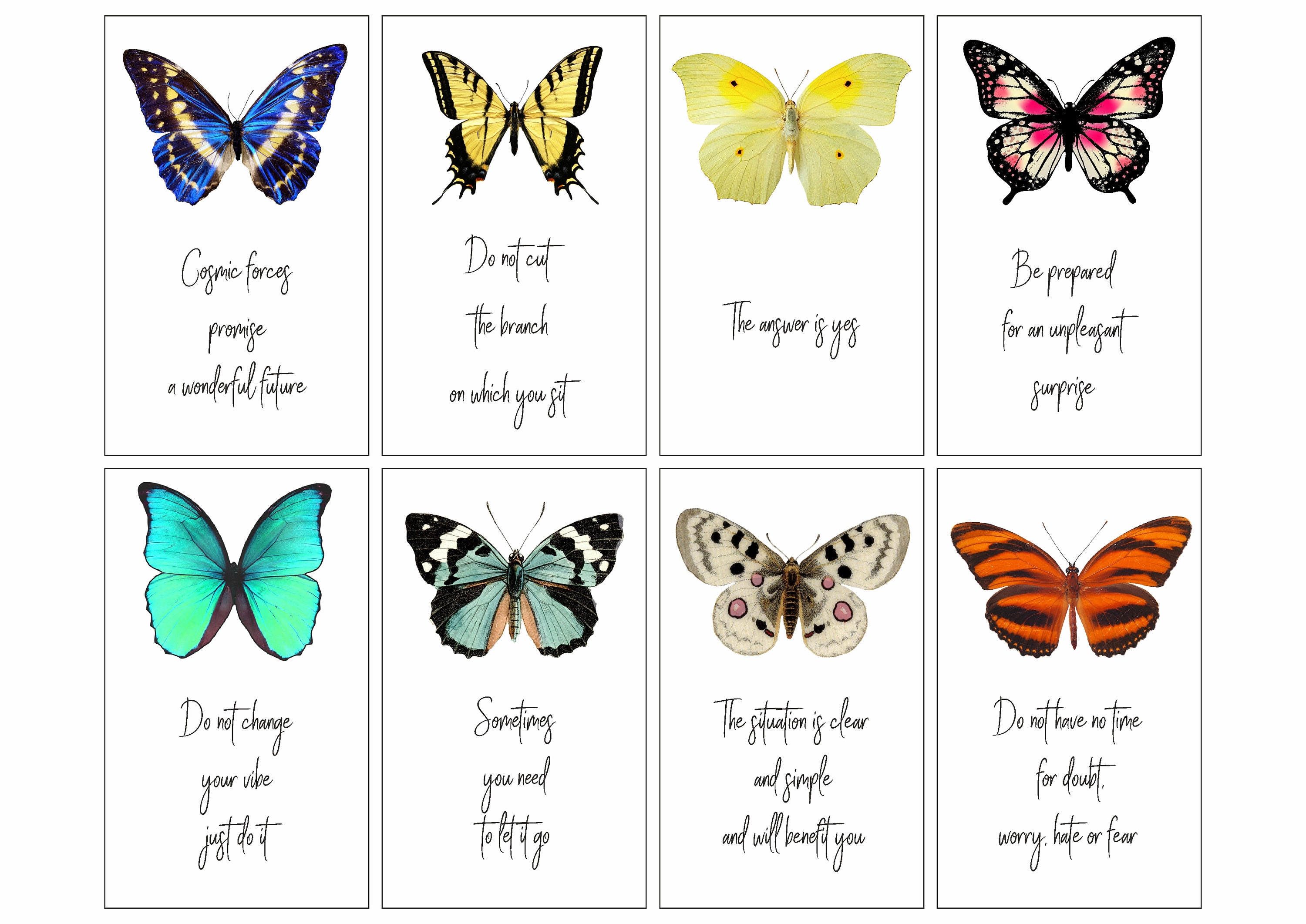 Butterfly Oracle Printable Message Deck - Etsy