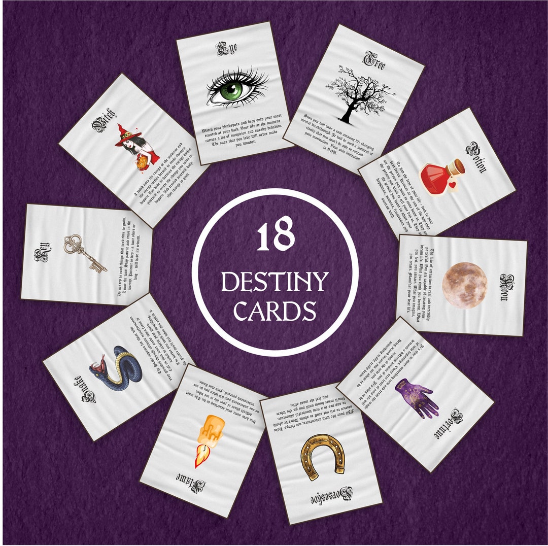 Destiny Cards - 18 Rare Printable Oracle Deck - Etsy