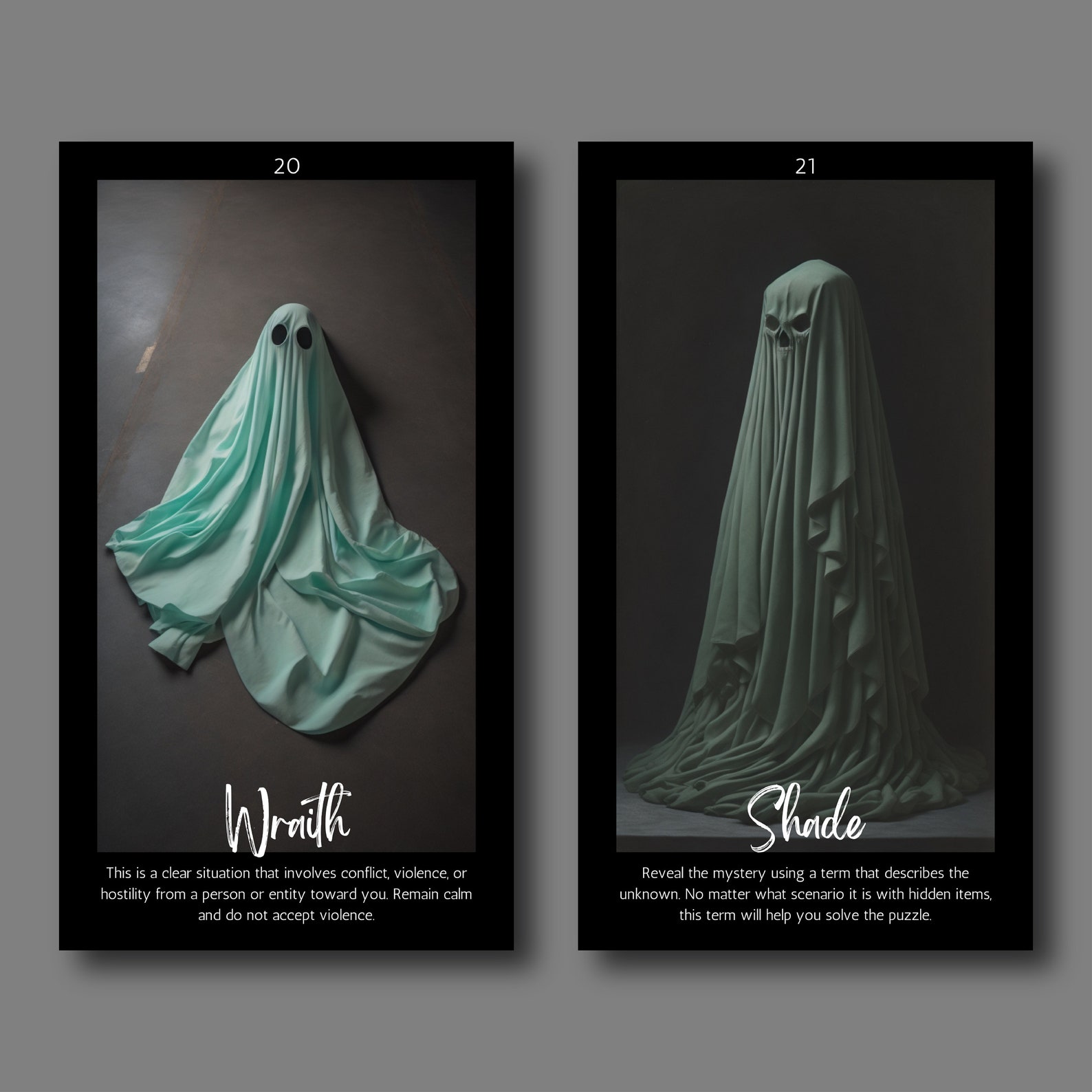 24 Ghost Oracle Printable Cards - Receive Ghost Messages - Paranormal ...