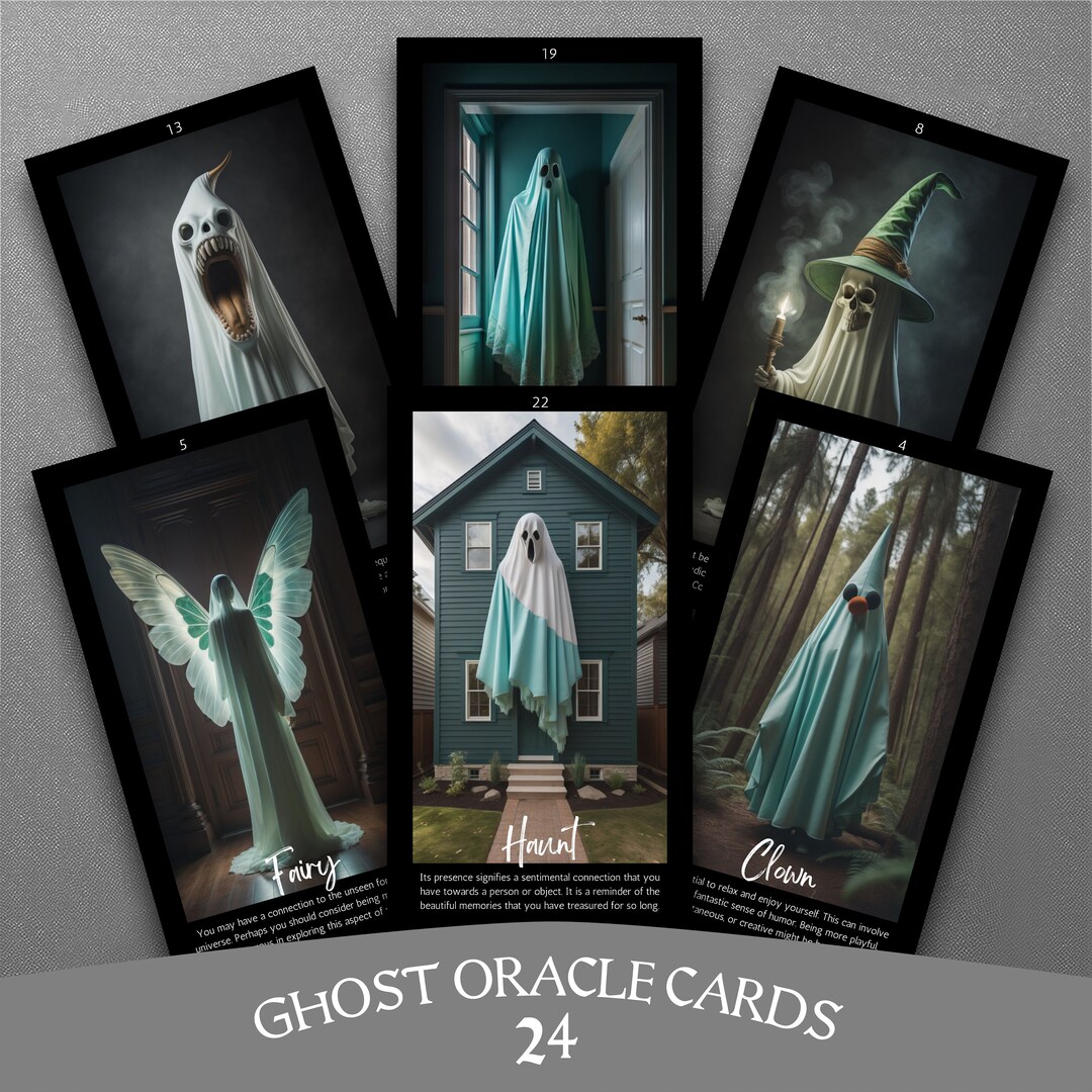 24 Ghost Oracle Printable Cards - Receive Ghost Messages - Paranormal ...