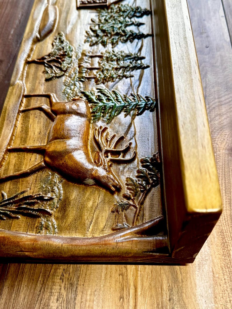 Beautiful Rustic Mantel Shelf 3d Wood Carving Engraving and Hand ...