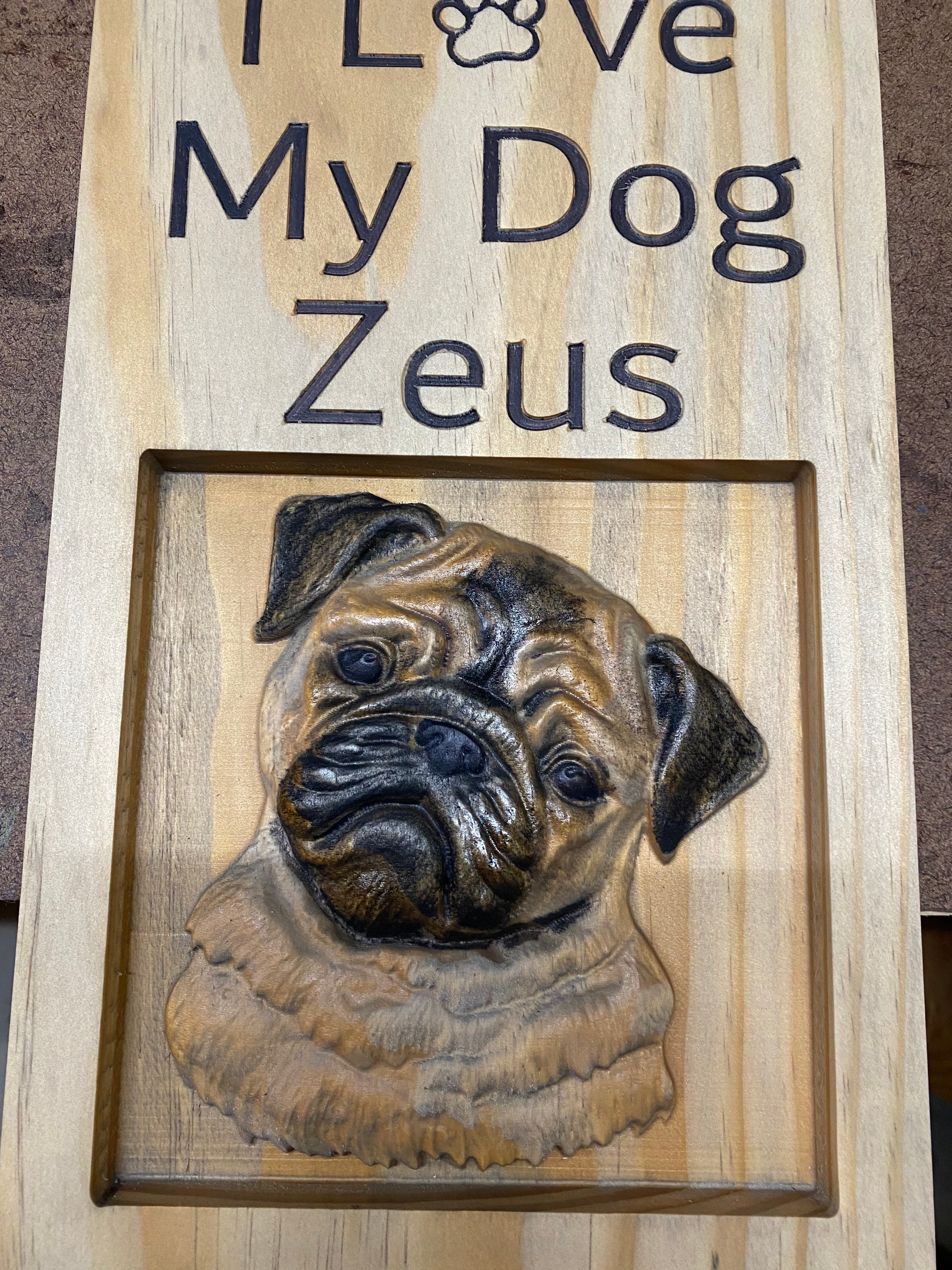 Custom 3D Wood Carving Dog Sign: Personalized Pet Portrait - Etsy