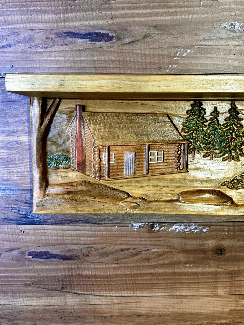 Beautiful Rustic Mantel Shelf 3d Wood Carving Engraving and Hand ...