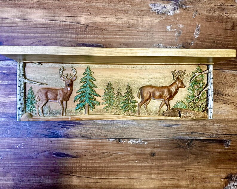 Beautiful Rustic Mantel Shelf 3d Wood Art Carving Engraving and Hand ...