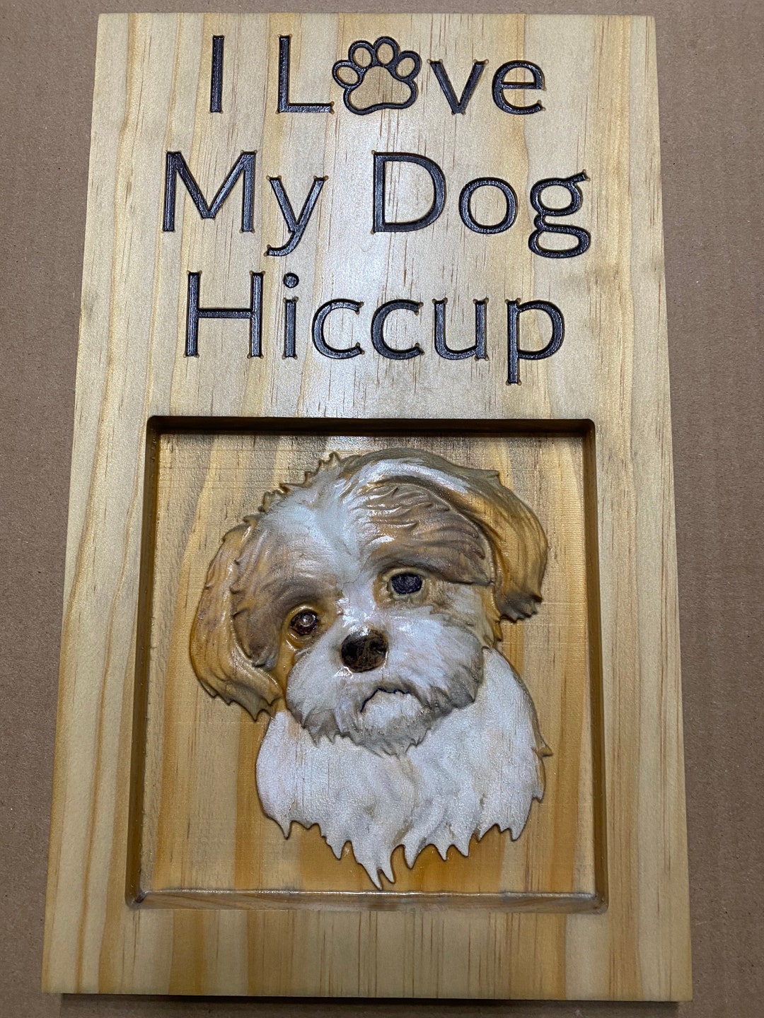 Custom 3D Wood Carving Dog Sign: Personalized Pet Portrait - Etsy