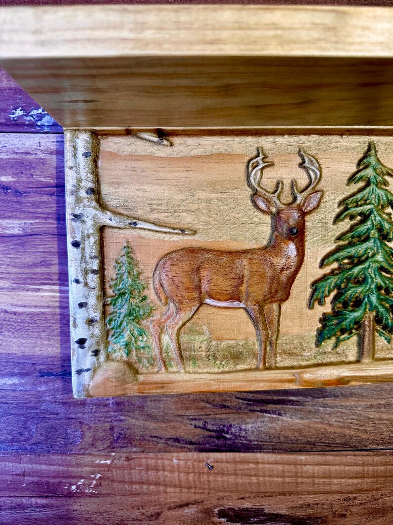 Beautiful Rustic Mantel Shelf 3d Wood Art Carving Engraving and Hand ...