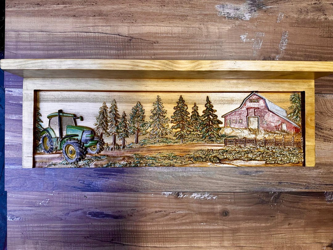Beautiful Rustic Mantel Shelf 3d Wood Art Carving Engraving and Hand ...