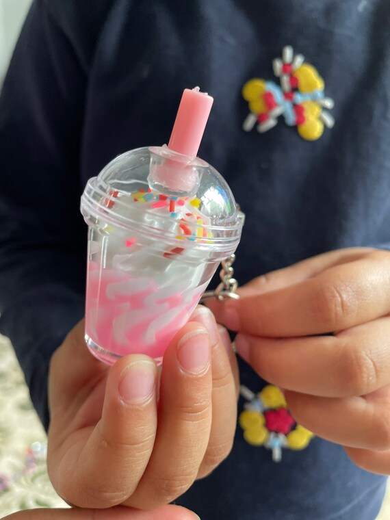 Icecream Sundae Milkshake Bottle Keyring - Etsy