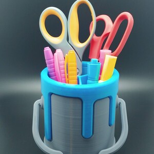 3D Printed Paint Bucket - Pencil Holder - Organizer - Drippy Bucket - Etsy