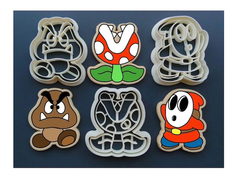 Piranha Plant - Shy Guy - Goomba - Cookie Cutter - Fondant Cutter ...