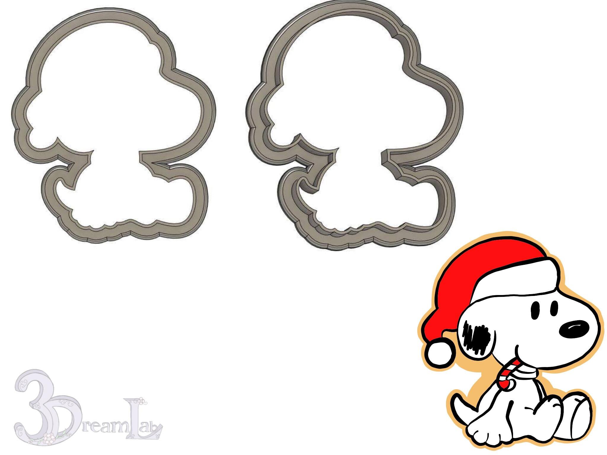 Snoopy Christmas Cookie Cutters Fondant Cutter | Etsy