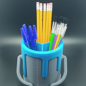 3D Printed Paint Bucket - Pencil Holder - Organizer - Drippy Bucket - Etsy