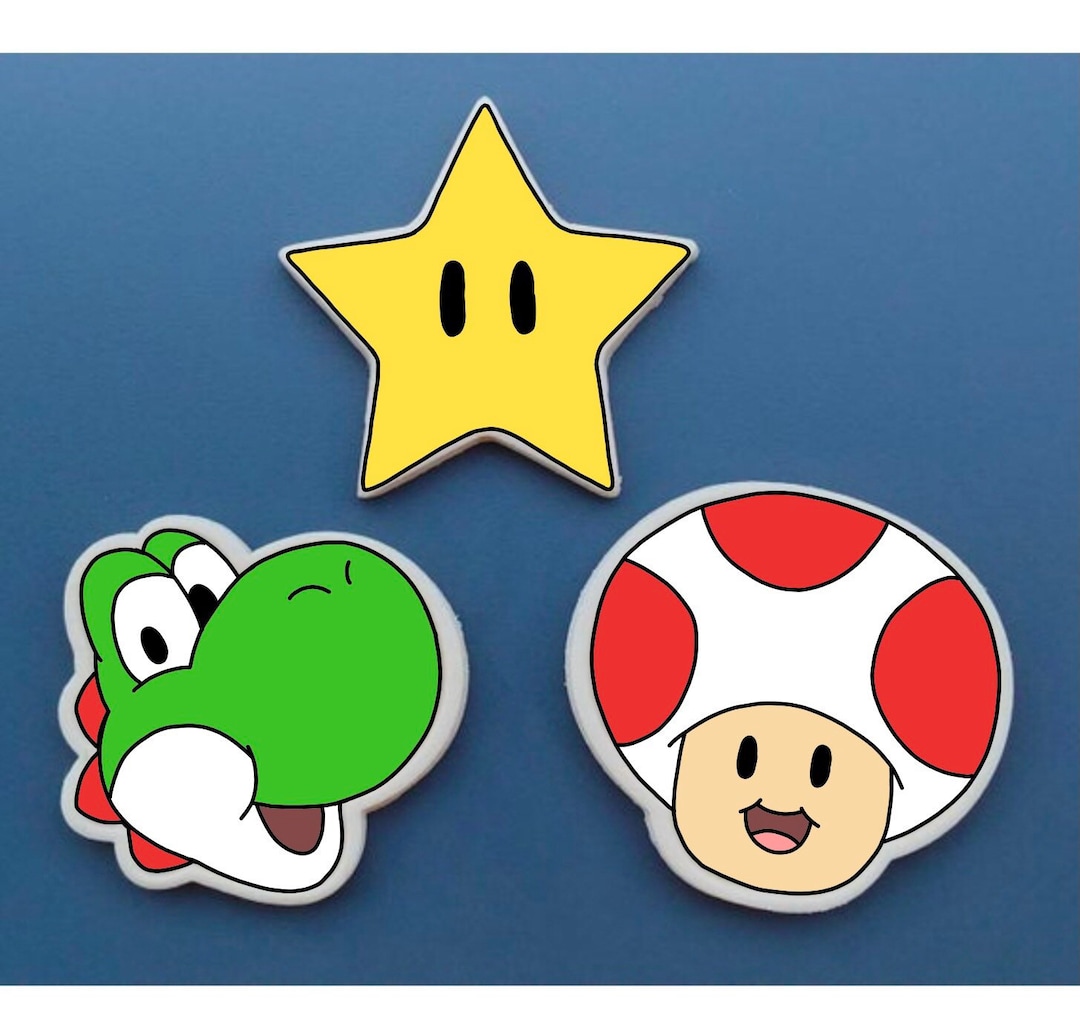 Super Mario - Cookie Cutter - Stamp - Yoshi - Toad - Star - Fondant ...