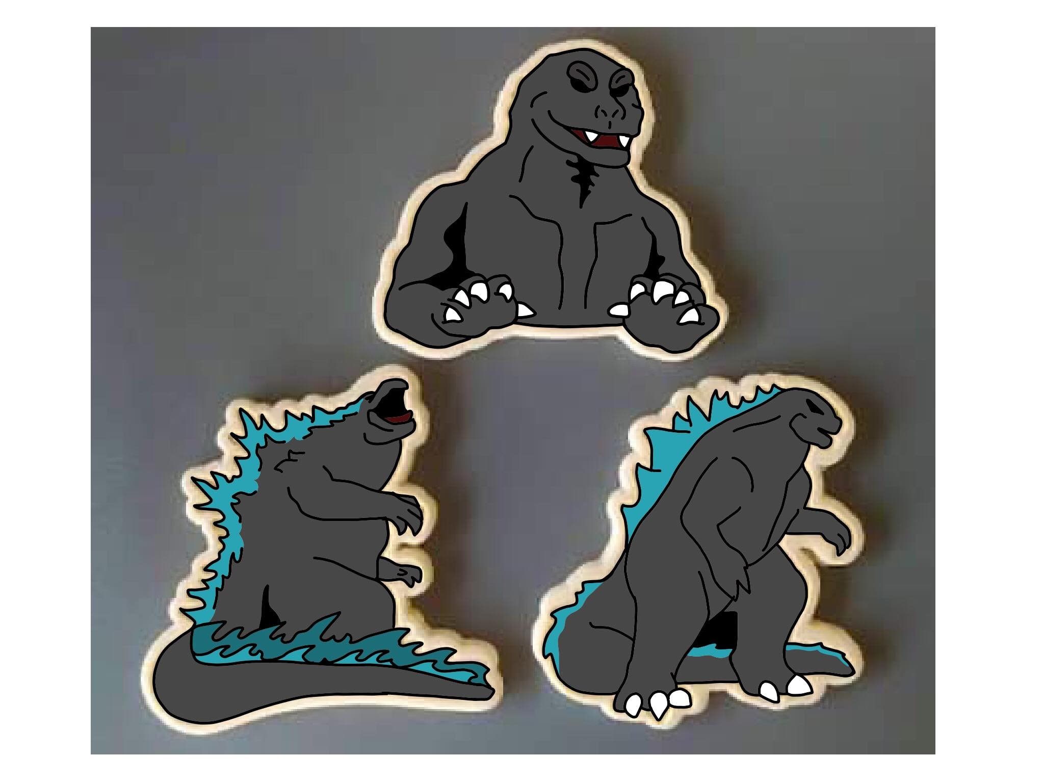 Godzilla - Detailed Cookie Cutters - Stamp - Fondant Cutter - Etsy