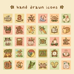 ORIGINAL Cottagecore / Fall Aesthetic App Icons | Hand Drawn | Ios and ...