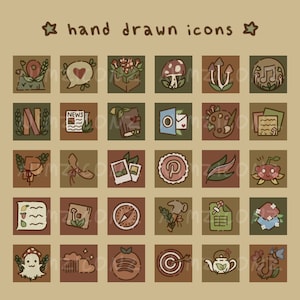 Cozy Cottagecore / Fall Aesthetic App Icons | Hand Drawn | Ios and ...