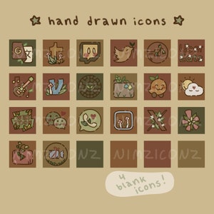 Cozy Cottagecore / Fall Aesthetic App Icons | Hand Drawn | Ios and ...