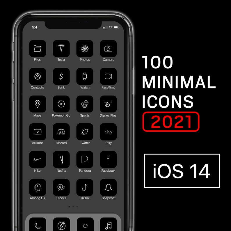 Black Minimalist App Icons PREMIUM Free Icon Requests | Etsy