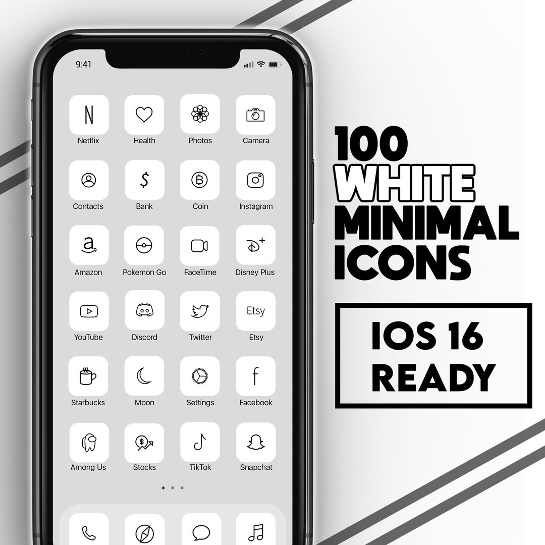 White Minimalist App Icons PREMIUM Free Icon Requests - Etsy