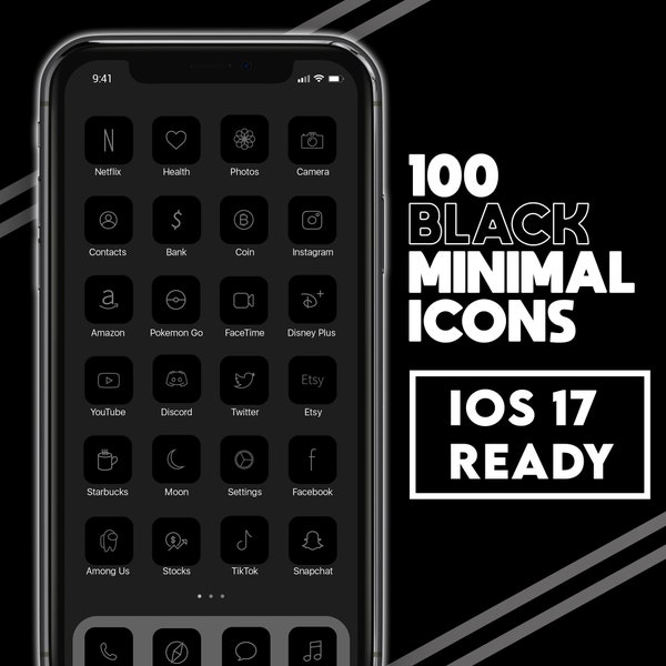 Ios 14 Icons Black - Etsy