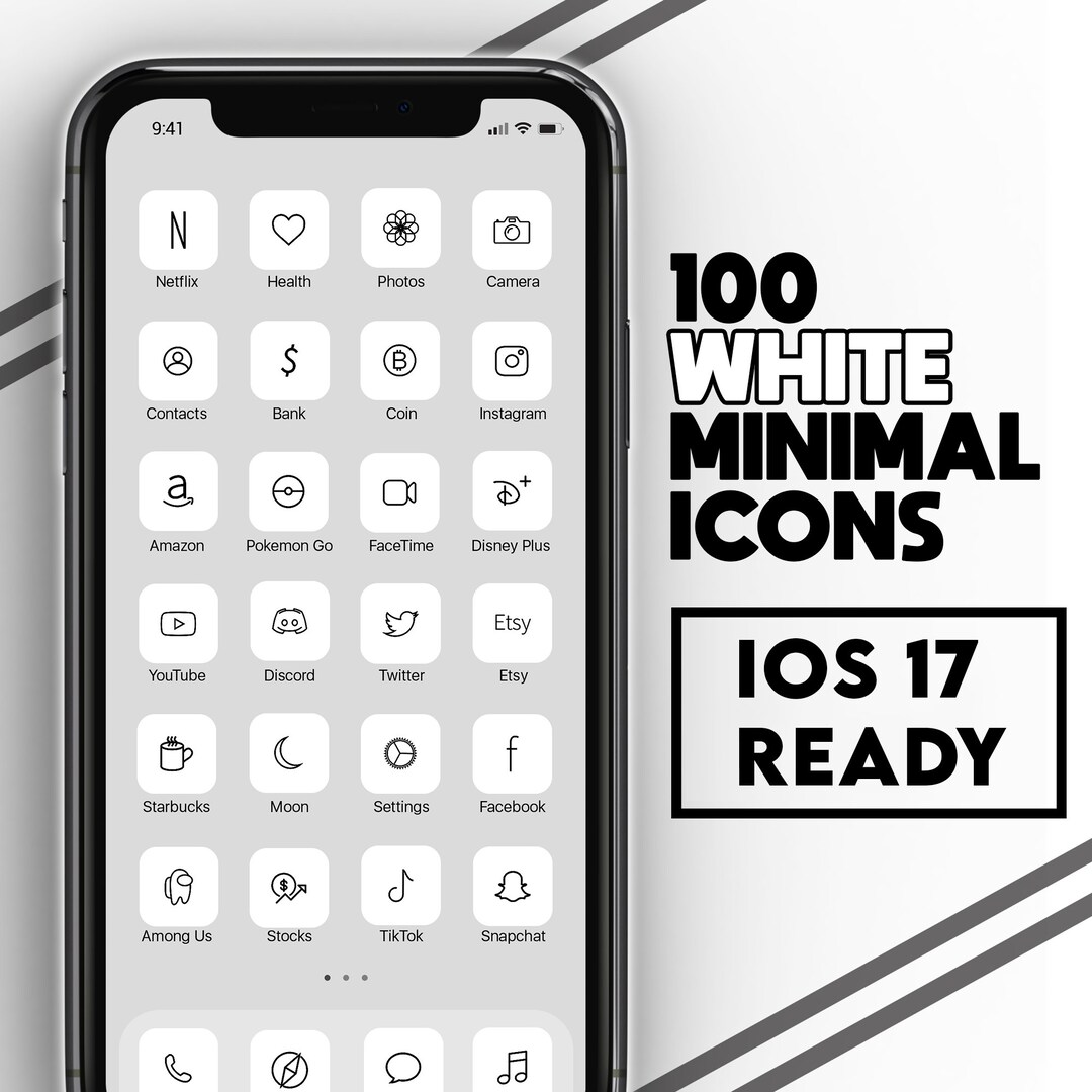 White Minimalist App Icons PREMIUM Free Icon Requests iPhone Ios 17 ...