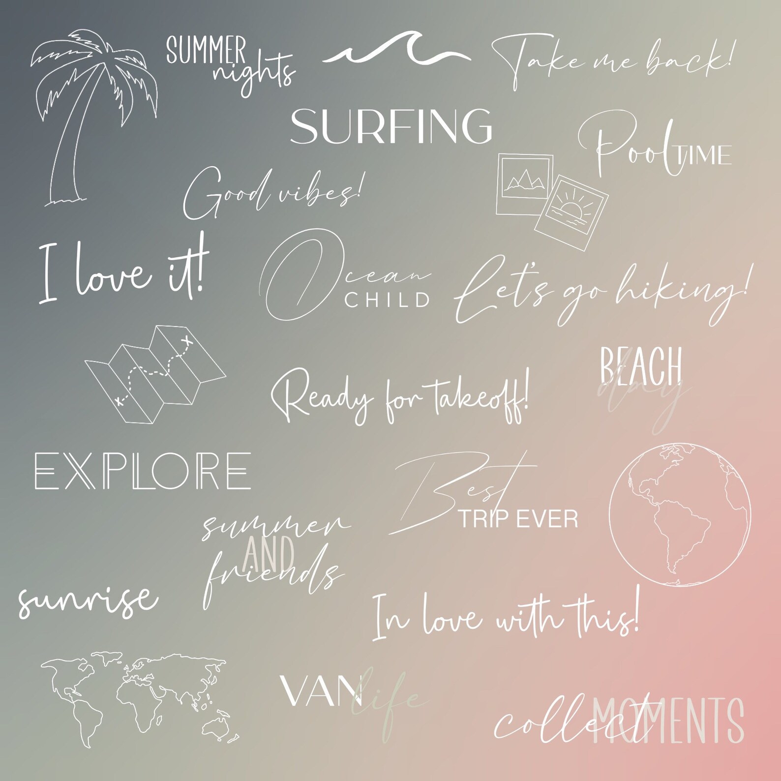 200 Story Sticker Instagram Travel Holiday Vacation - Etsy