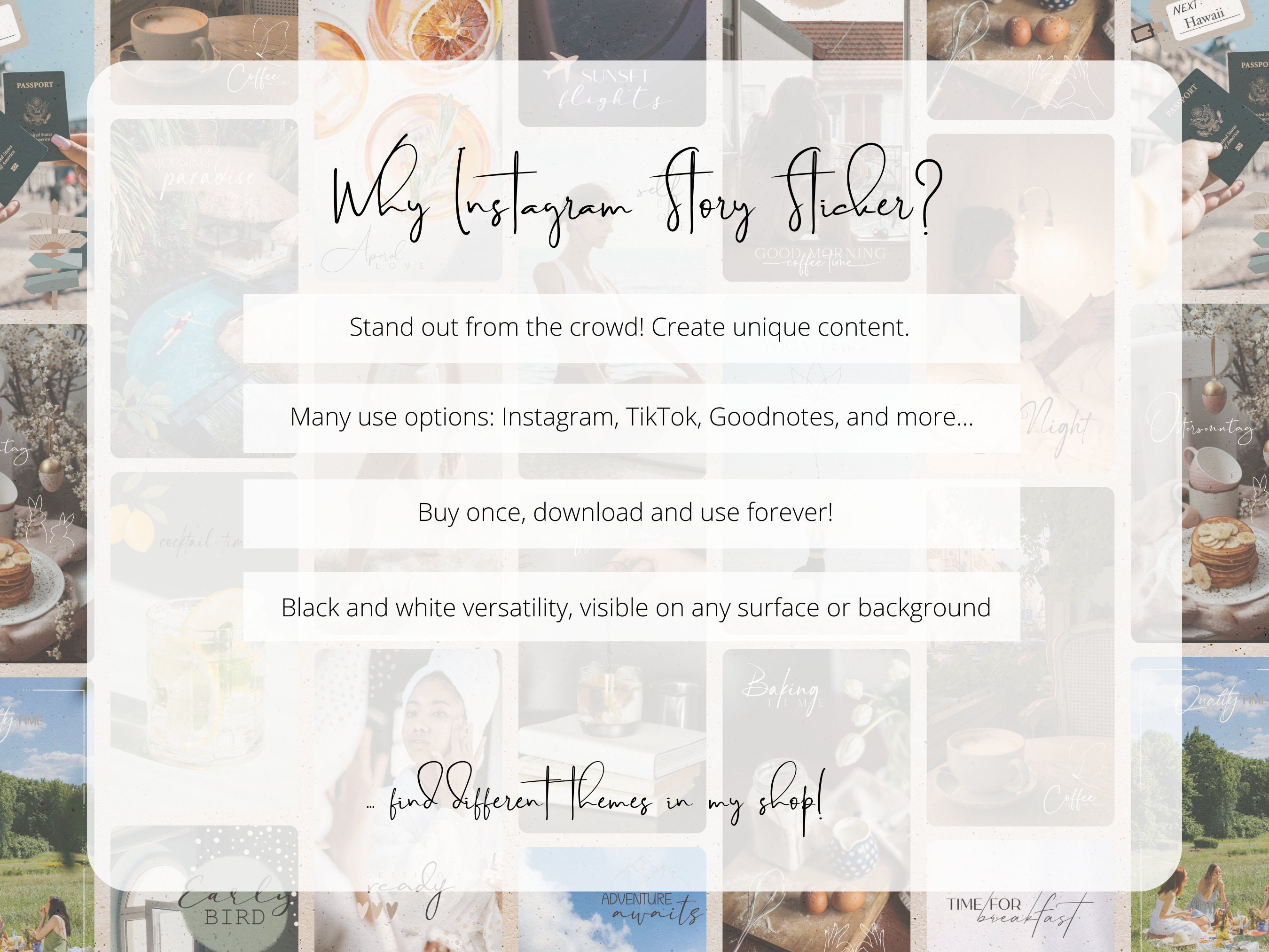80+ Instagram Story Sticker Beige | Daily | Basics | Boho | Digital ...