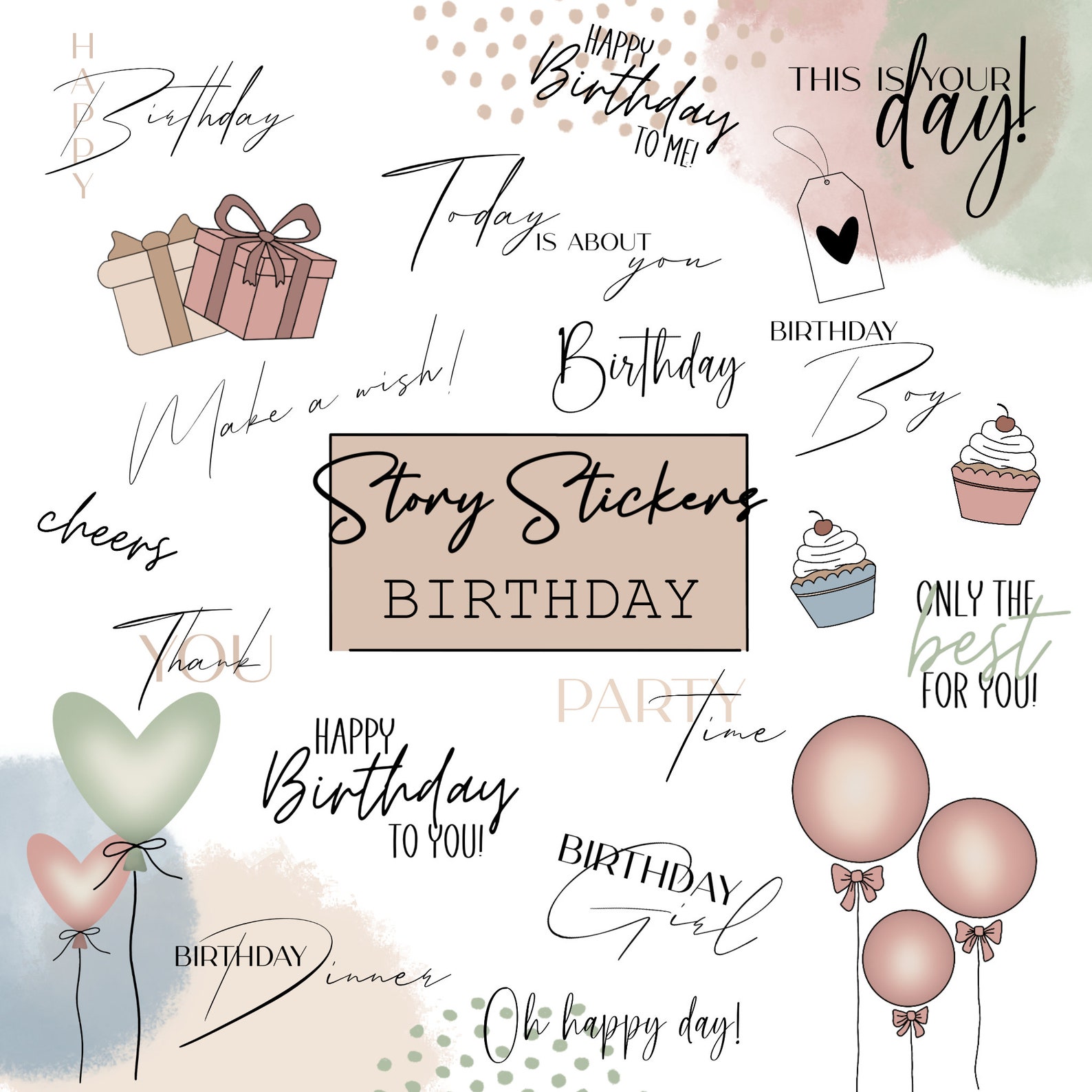80 Instagram Story Sticker Birthday Geburtstag | Etsy