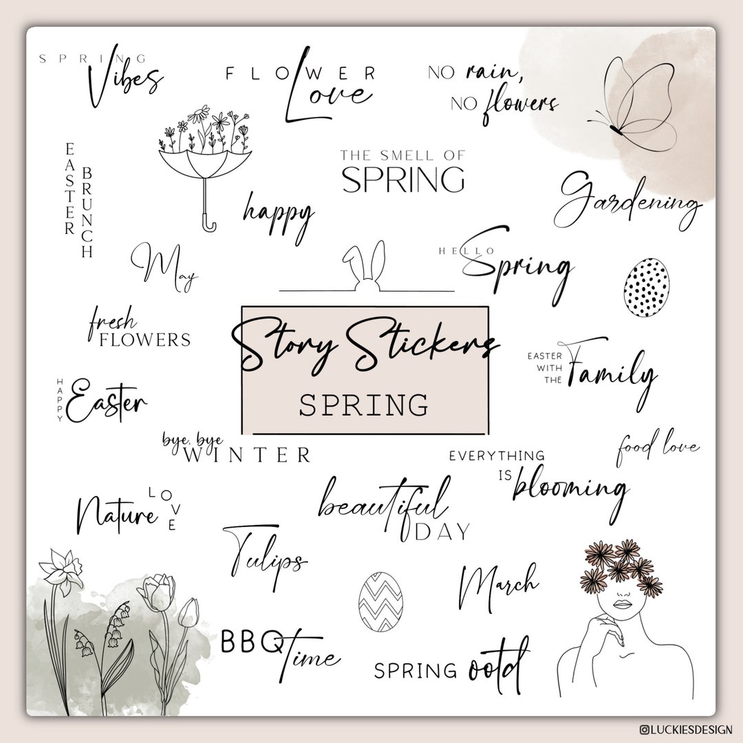 100+ Easter Spring Instagram Story Stickers PNG, Spring Sticker Pack ...