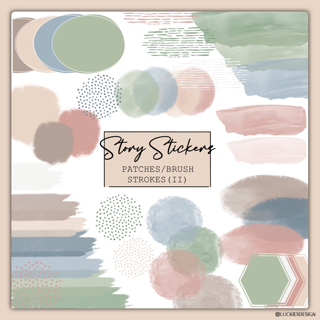 120+ Instagram Story Sticker Patches | Brush Strokes | Instant Download ...